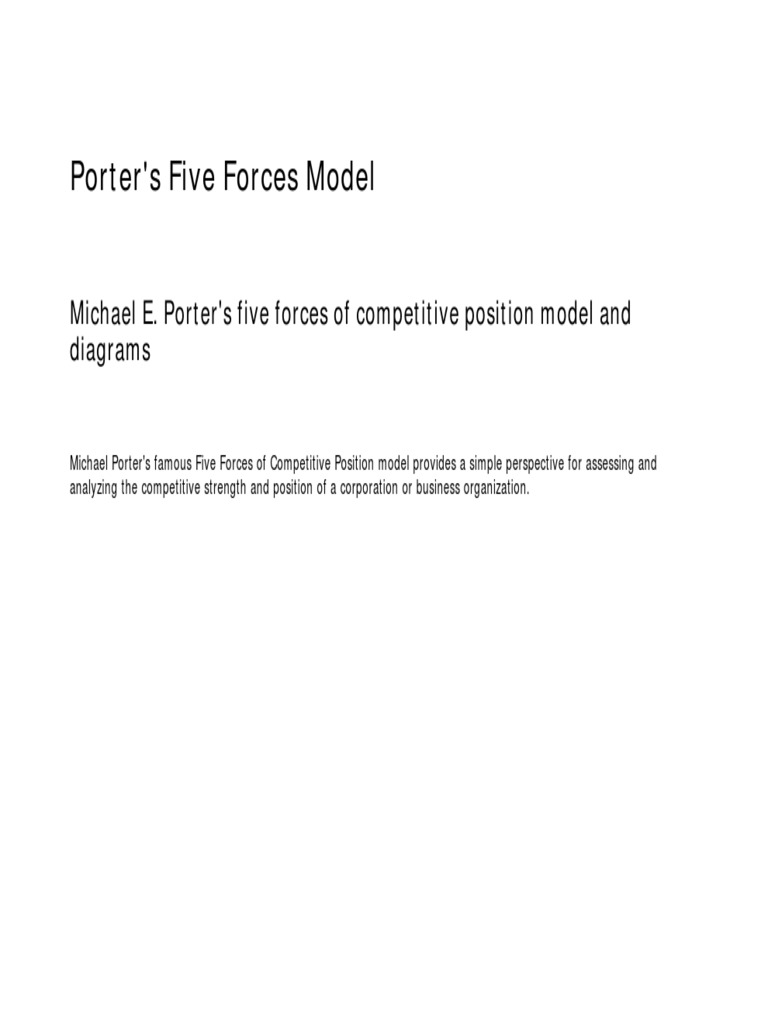 Porter's Five Forces Model | PDF