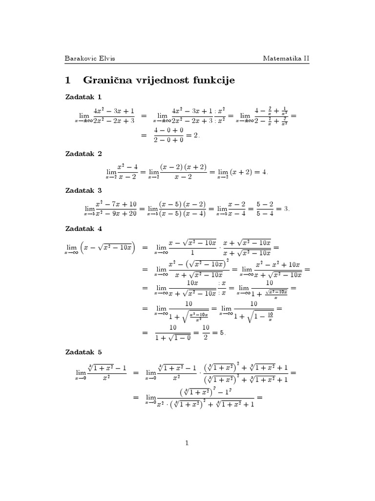Limesi Funkcija | PDF | Teaching Methods & Materials