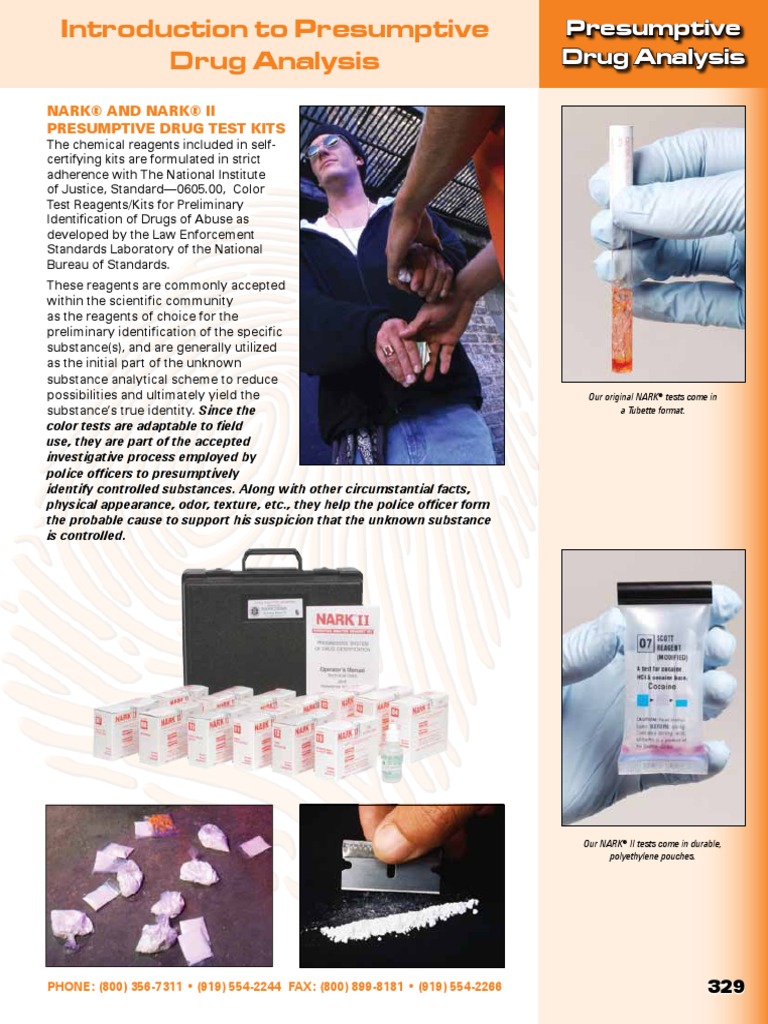 Presumptive Drug Analysis PDF | Download Free PDF | Drug Test | Narcotic