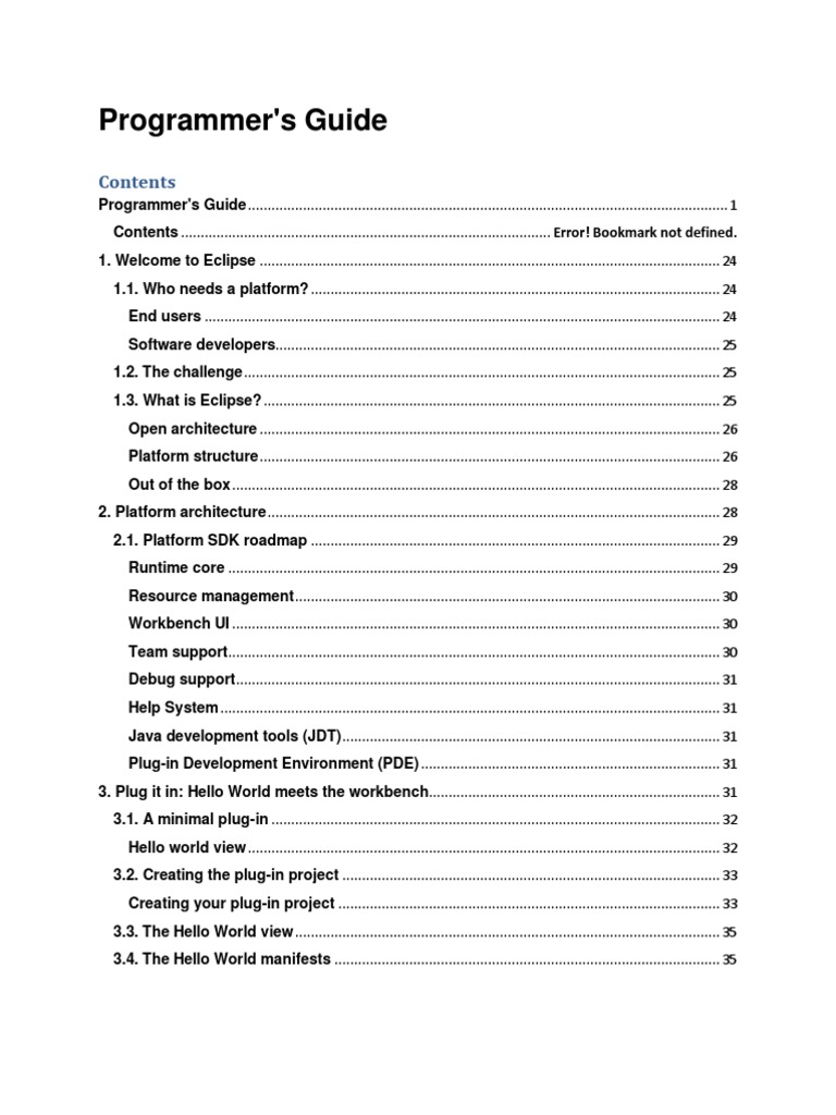 Eclipse Dev Programmer's Guide 3.4 Galileo | PDF | Eclipse (Software ...