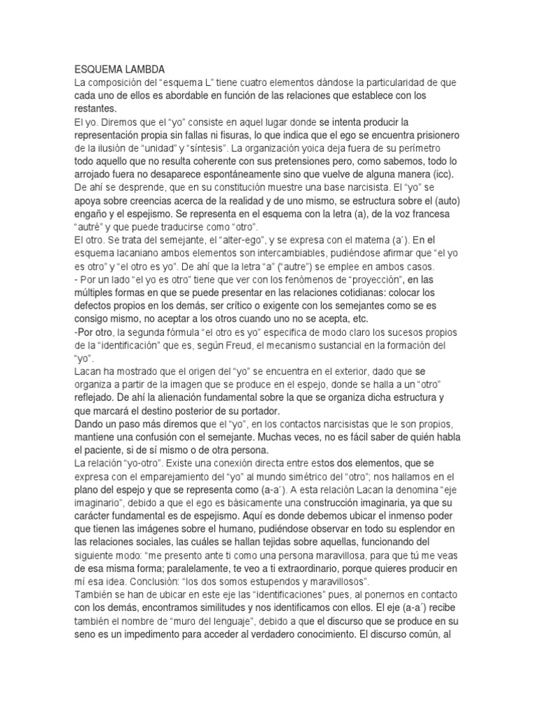 Esquema Lambda. | PDF | Jacques Lacan | Ciencia cognitiva