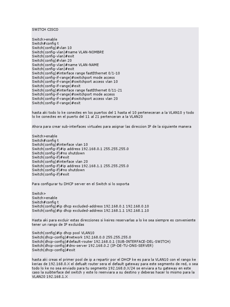 Configuracion de Vlan | PDF | Dirección IP | Arquitectura de internet