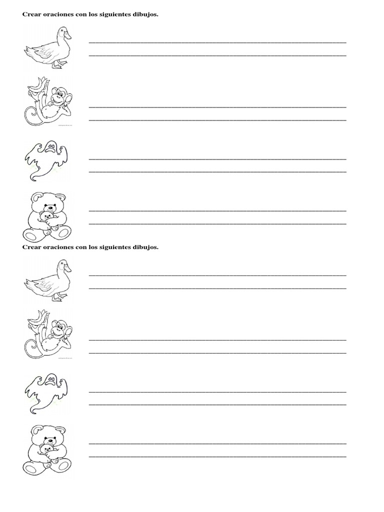 Crear Oraciones Con Los Siguientes Dibujos | PDF
