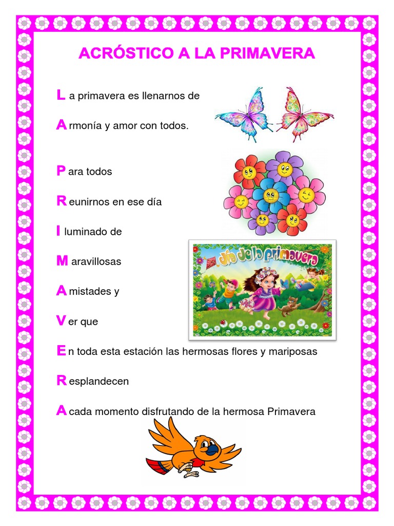 ACRÓSTICO A LA PRIMAVERA