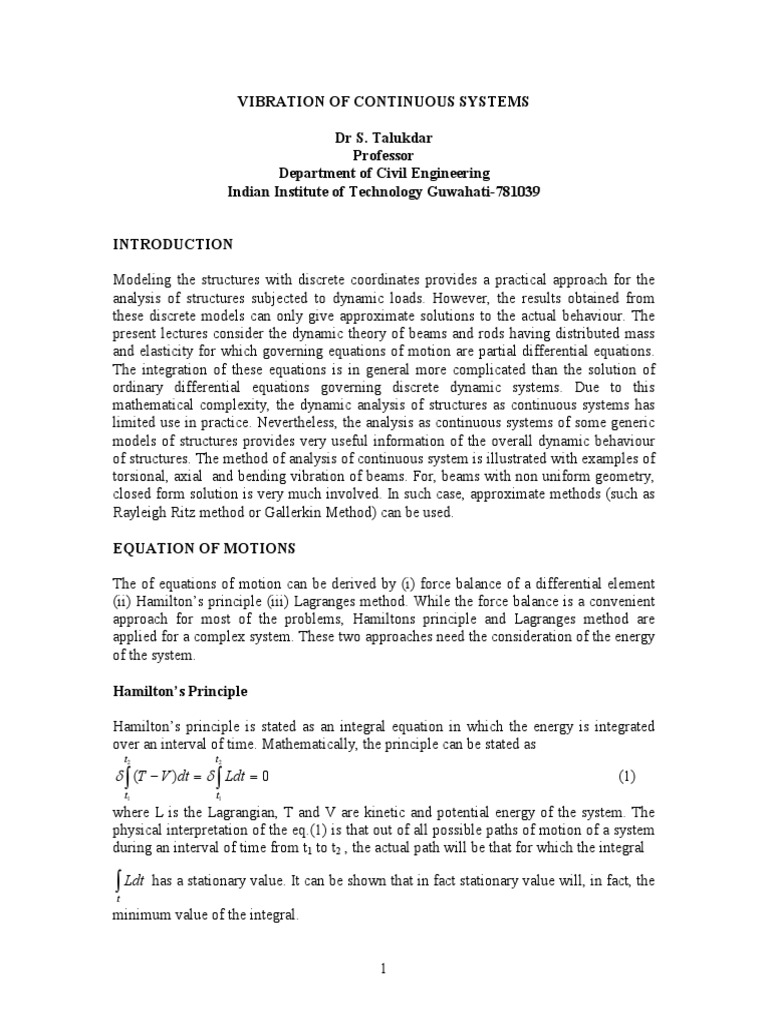 Vibration of Continuous Systems | PDF | Normal Mode | Bending