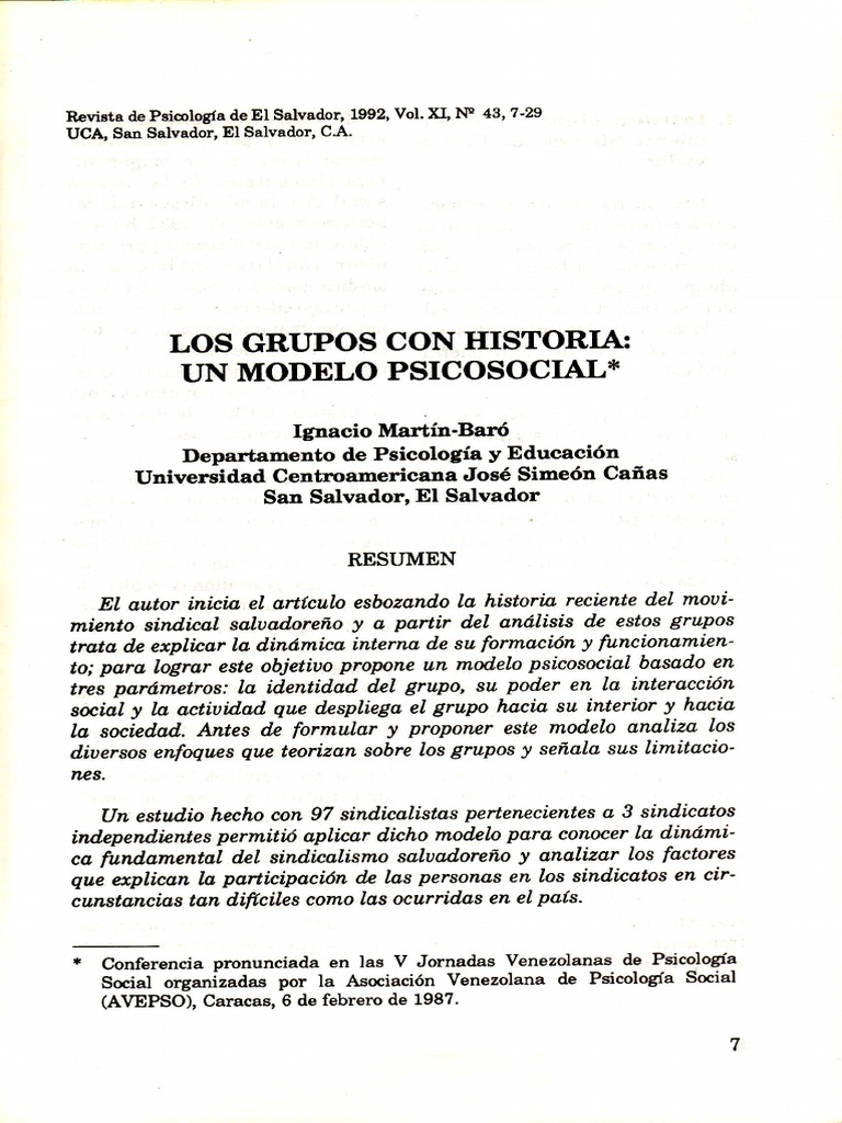 (1988h) Los Grupos Con Historia Un Modelo Psico-Social | PDF | Poder ...