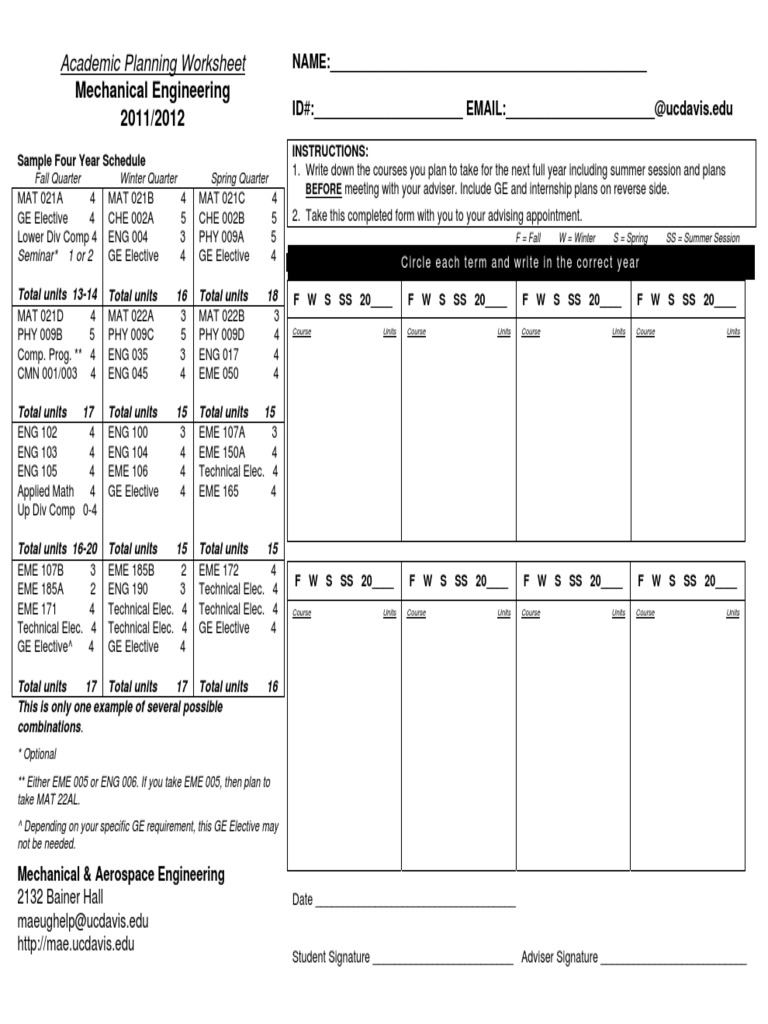 Mechanical Engineering Academic Plan | PDF | Academia | Electrical ...