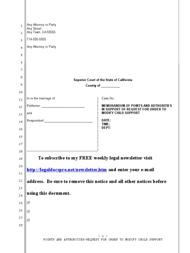 sample-points-and-authorities-in-support-of-osc-to-modify-child-support-in-california-child