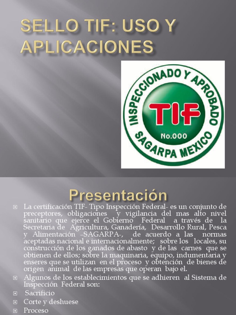 Certificación TIF: Inocuidad y Sello | PDF | Marca | México