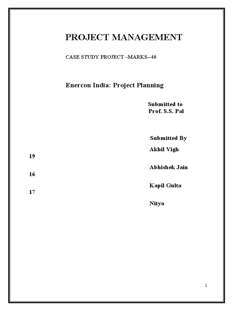 Enercon Project Planning | PDF | Return On Investment | Investing