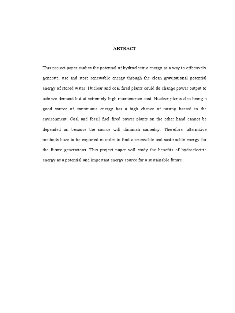 Hydroelectric Project Paper | PDF | Hydroelectricity | Spillway