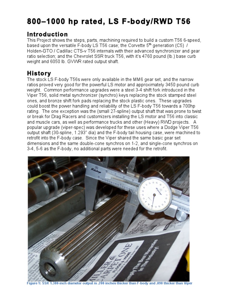 Custom T56 Rebuild Guide | PDF | Transmission (Mechanics) | Gear