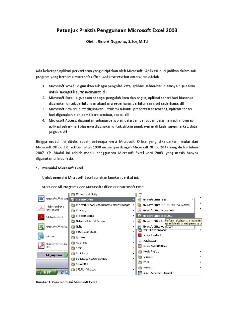 Microsoft Excel 2003 | PDF