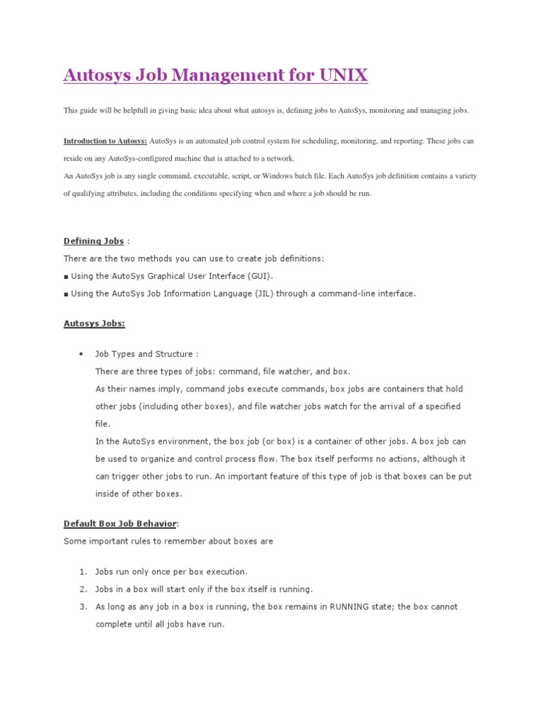 Autosys Job Management For Unix Pdf Regular Expression String Computer Science 4290