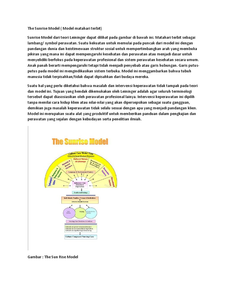 The Sunrise Model | PDF