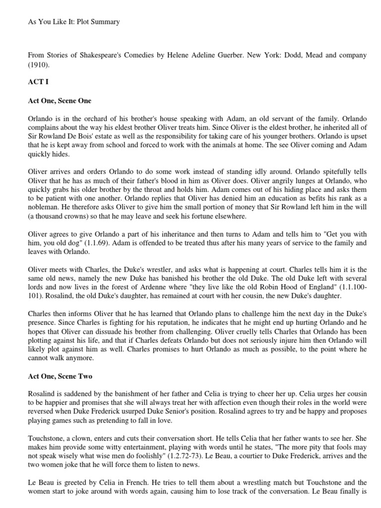 As You Like It | PDF | As You Like It