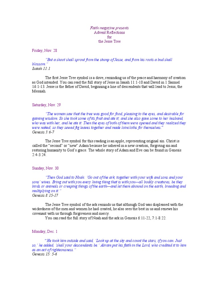 Jesse Tree Readings | Download Free PDF | Book Of Genesis | John The ...