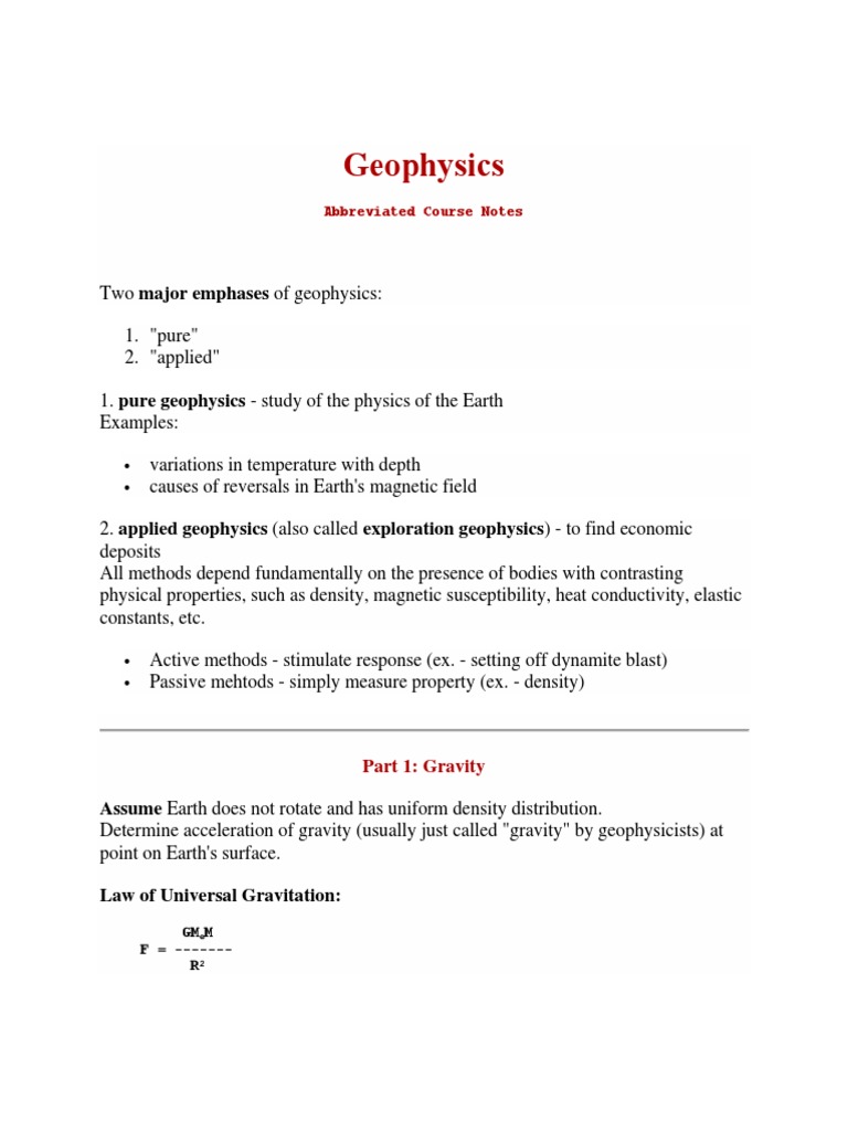 Geophysics Notes | PDF | Radiocarbon Dating | Radioactive Decay