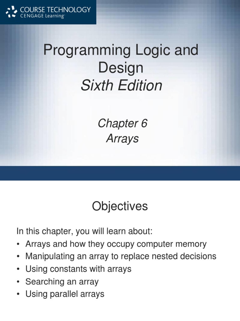 Programming Logic And Design Sixth Edition Pdf Array Data Structure Control Flow 9540