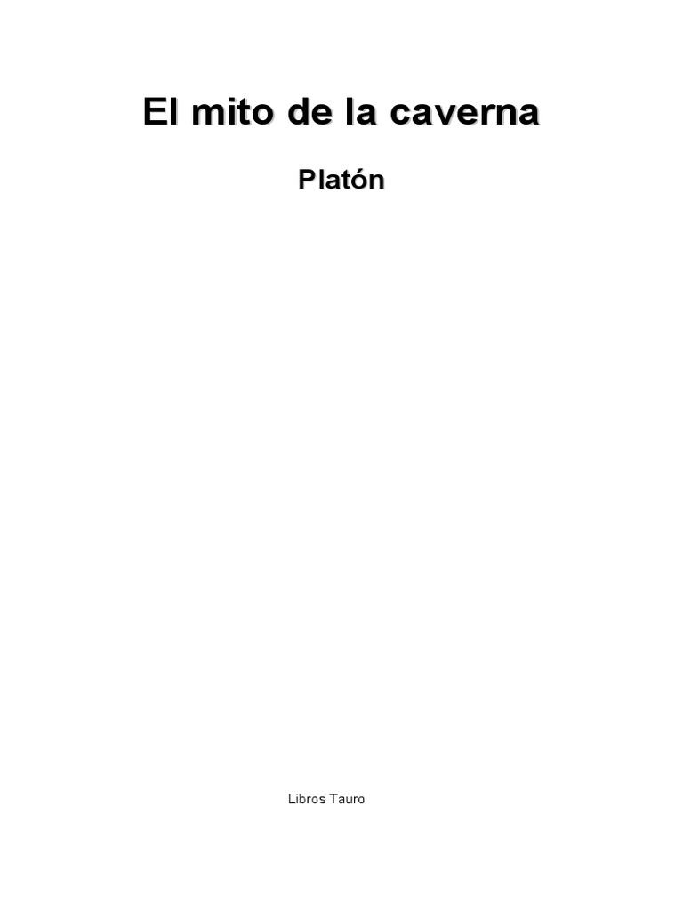 Platon - El Mito de La Caverna | PDF | Dom | Ligero