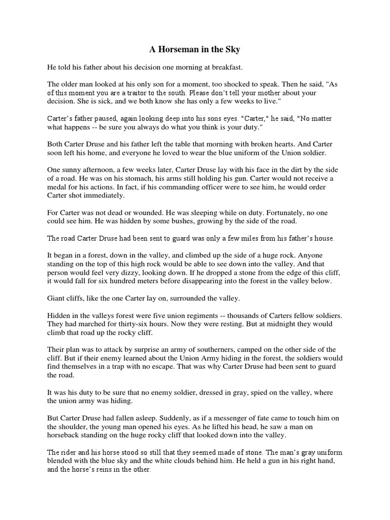 A Horseman in The Sky | PDF