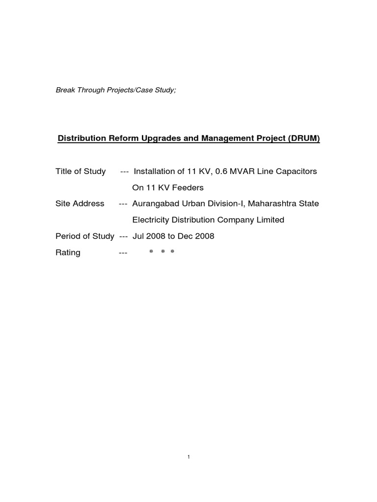 Case Study - Line Capacitors - MSEDCL | PDF | Electric Power ...