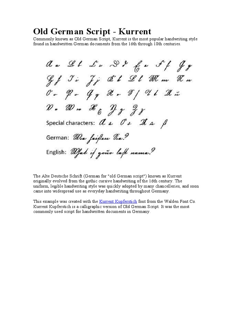 German Script Font