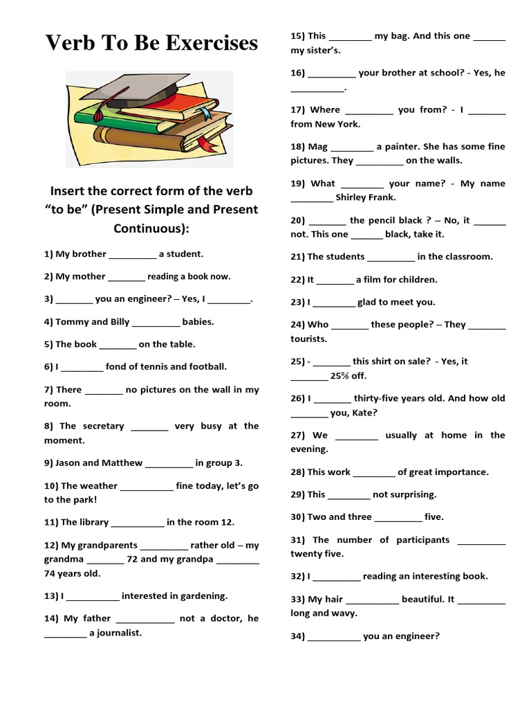 Verb To Be Exercises | PDF