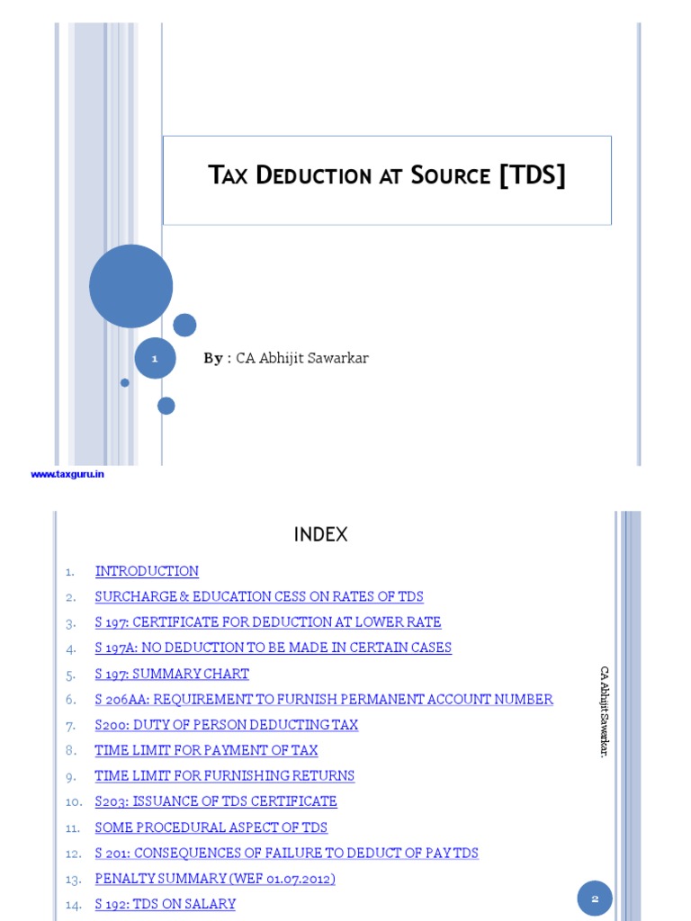 TDS Presentation Taxguru - in | PDF | Tax Deduction | Taxes