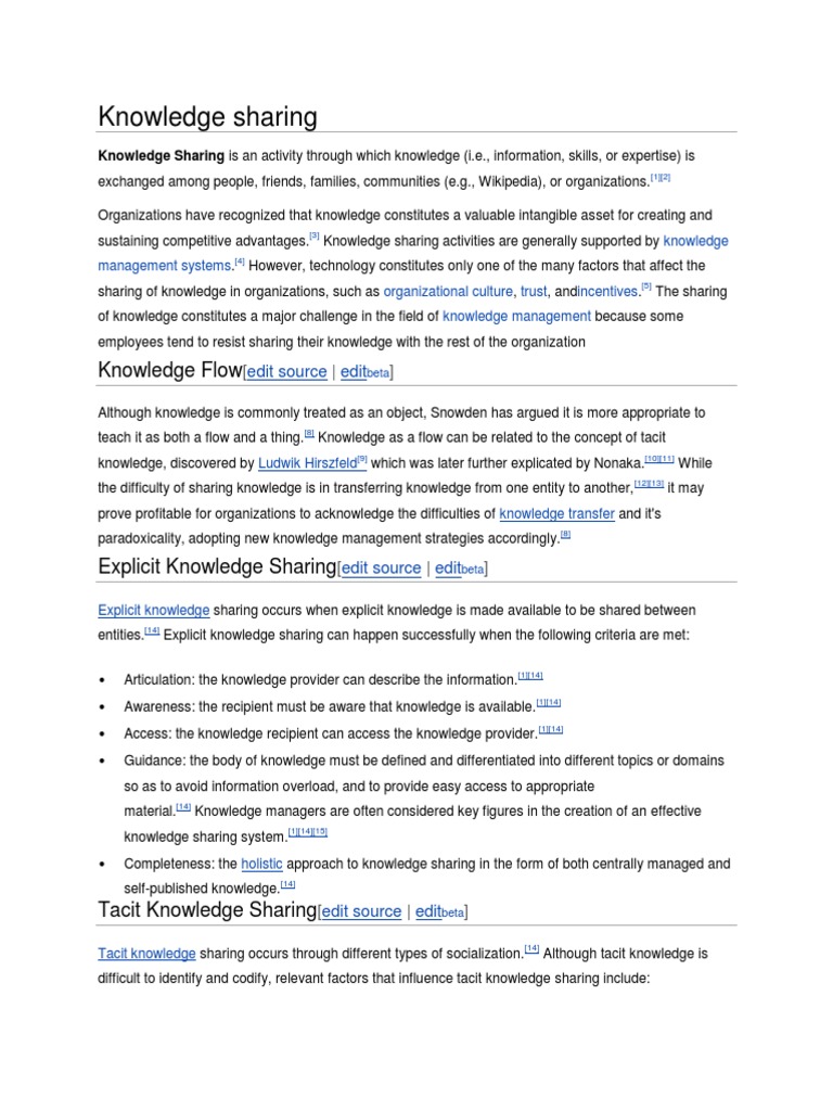 Knowledge Sharing | PDF | Cognitive Science | Justification