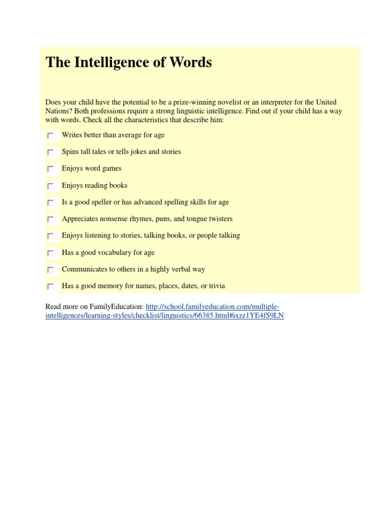 The Intelligence of Words | PDF