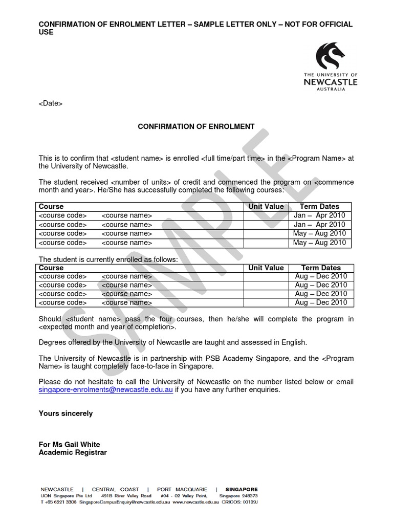 Singapore Standard Letter Samples | PDF | Academia | Students