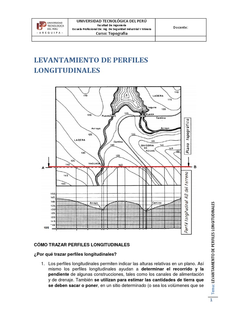 Levantamiento de Perfiles Longitudinales | Topografía | Mapa