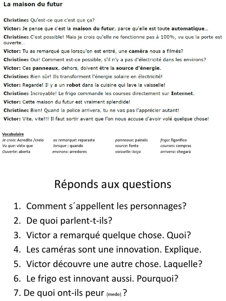La Maison Du Futur-Compréhension - Écrite | PDF