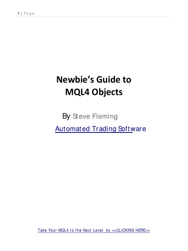 Newbie Guide MQL4 Objects | Download Free PDF | Computing | Computing And Information Technology