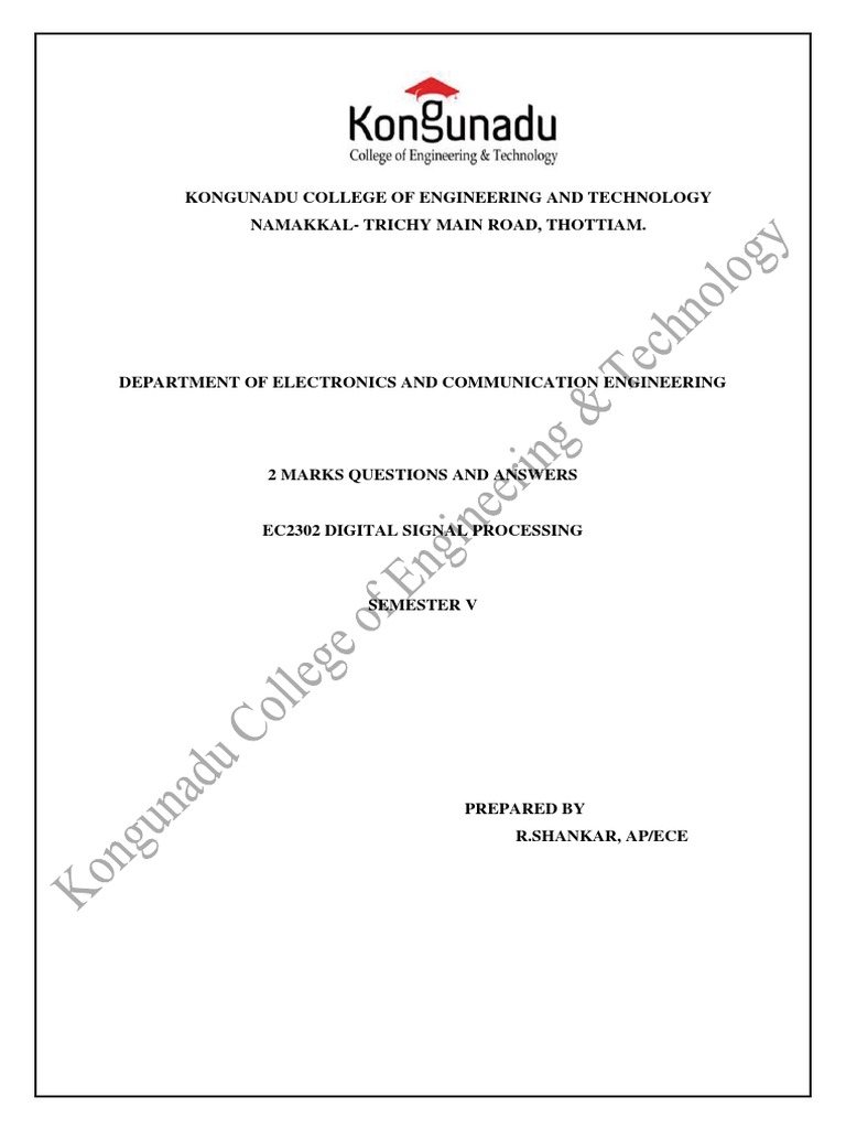 Digital Signal Processing | PDF | Fast Fourier Transform | Discrete ...