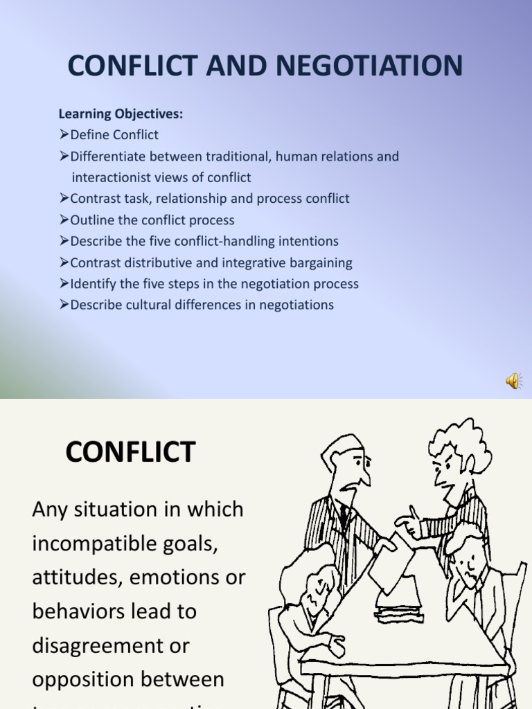 Conflict and Negotiation | PDF | Negotiation | Bargaining