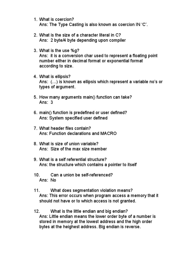 C And C Questions C Programming Language Pointer Computer Programming 