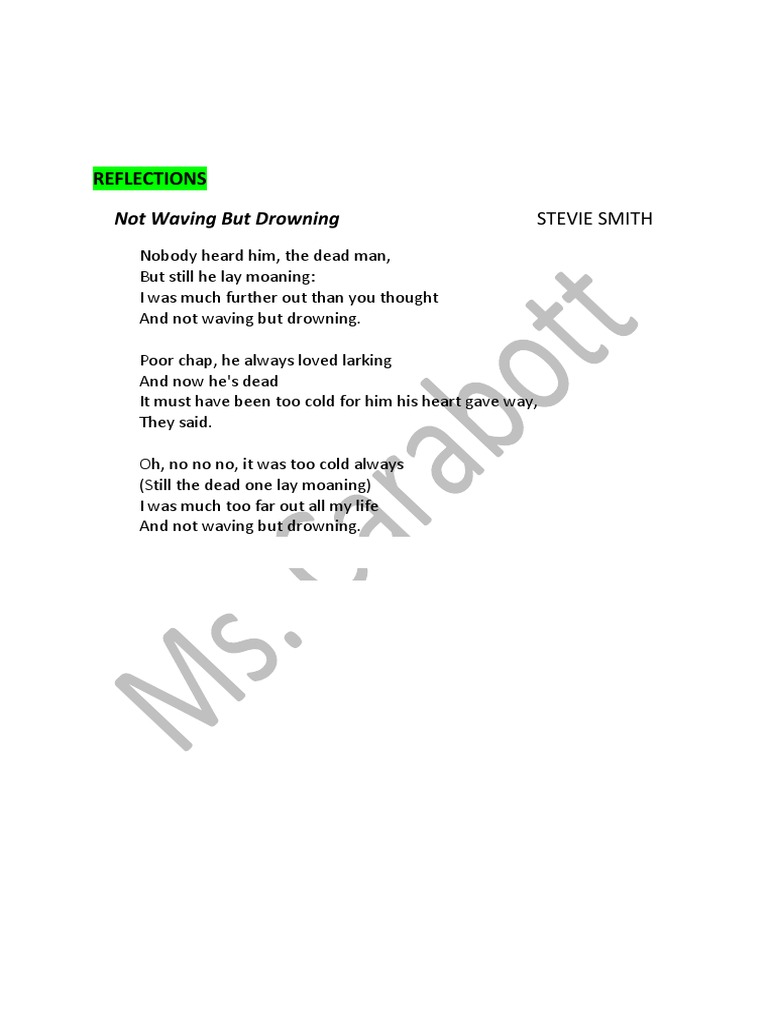 Not Waving But Drowning | PDF | Poetry