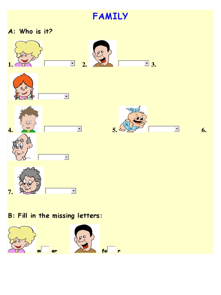 Family Members Exercises | PDF
