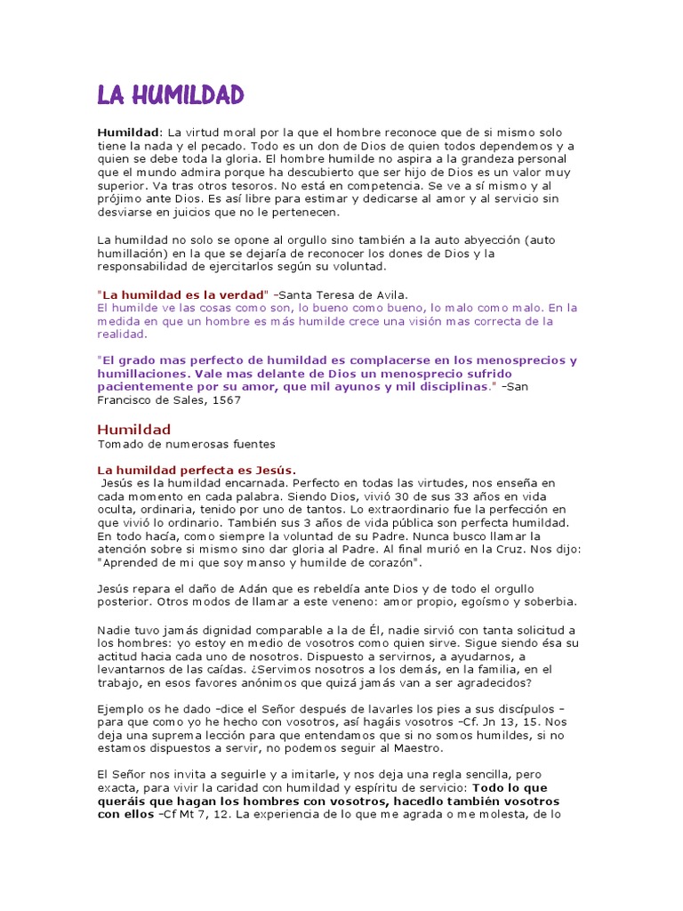 La Humildad | PDF | Egoismo psicologico | Amor