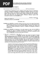 Deed of Assignment Sample | PDF | Assignment (Law) | Deed