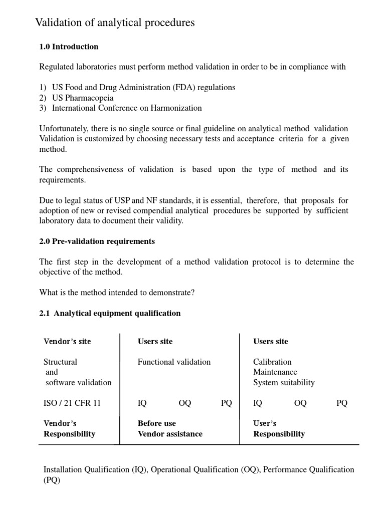 Analytical Method Validation Pdf Verification And Validation Detection Limit
