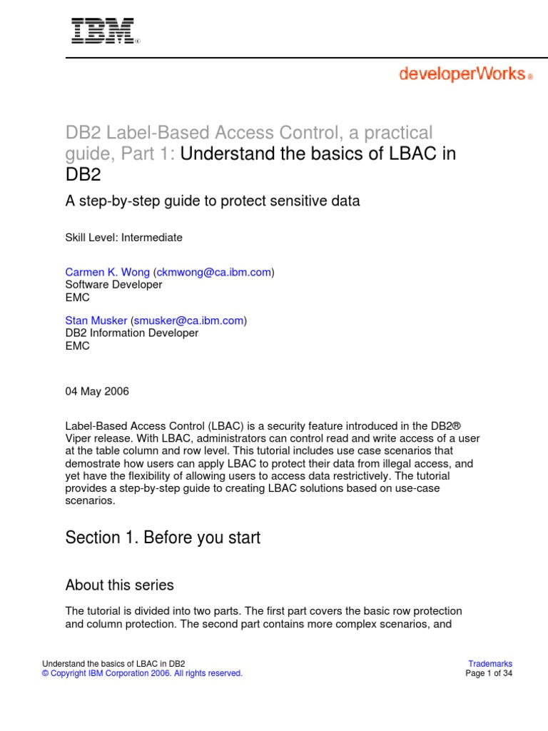 DB2 Label-Based Access Control | PDF | Classified Information | Ibm Db2