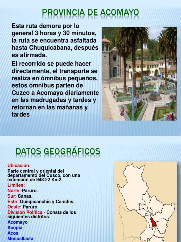 ACOMAYO | PDF | Turismo | Clima