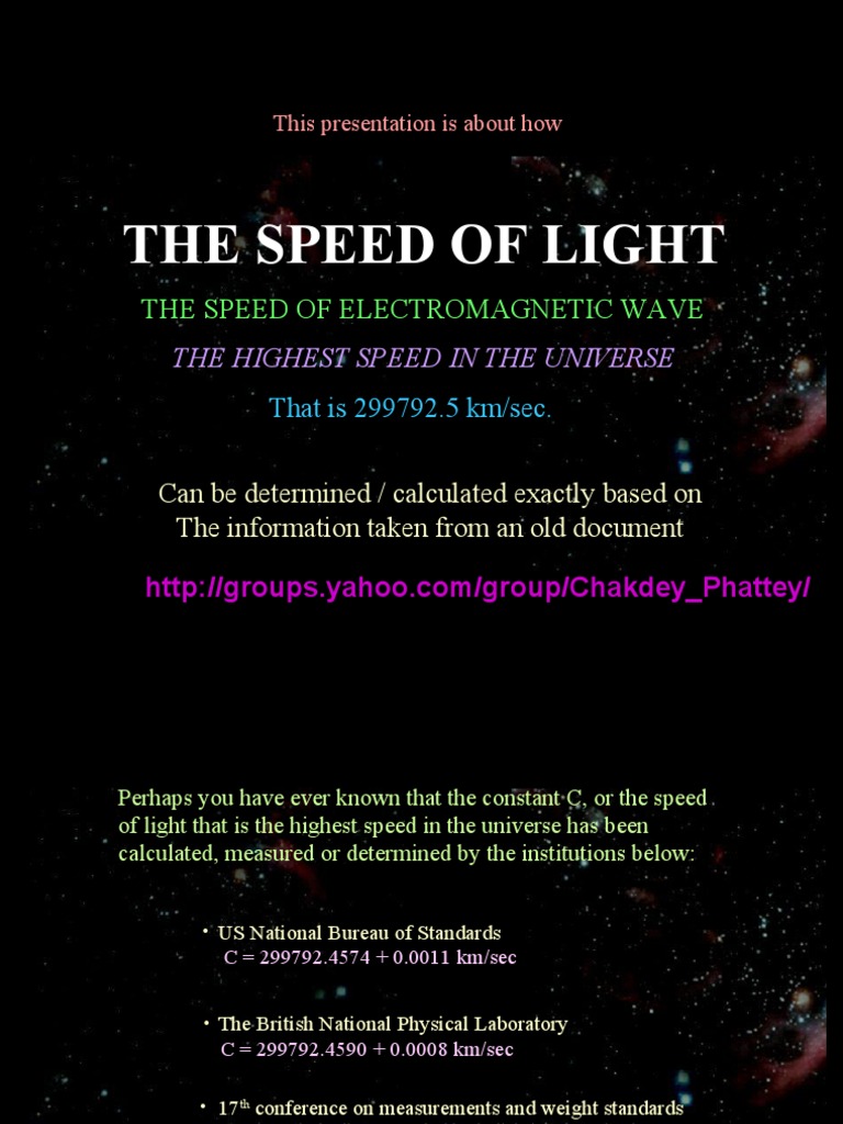 Calculate Speed of Light From Quran | PDF | Speed Of Light | Speed