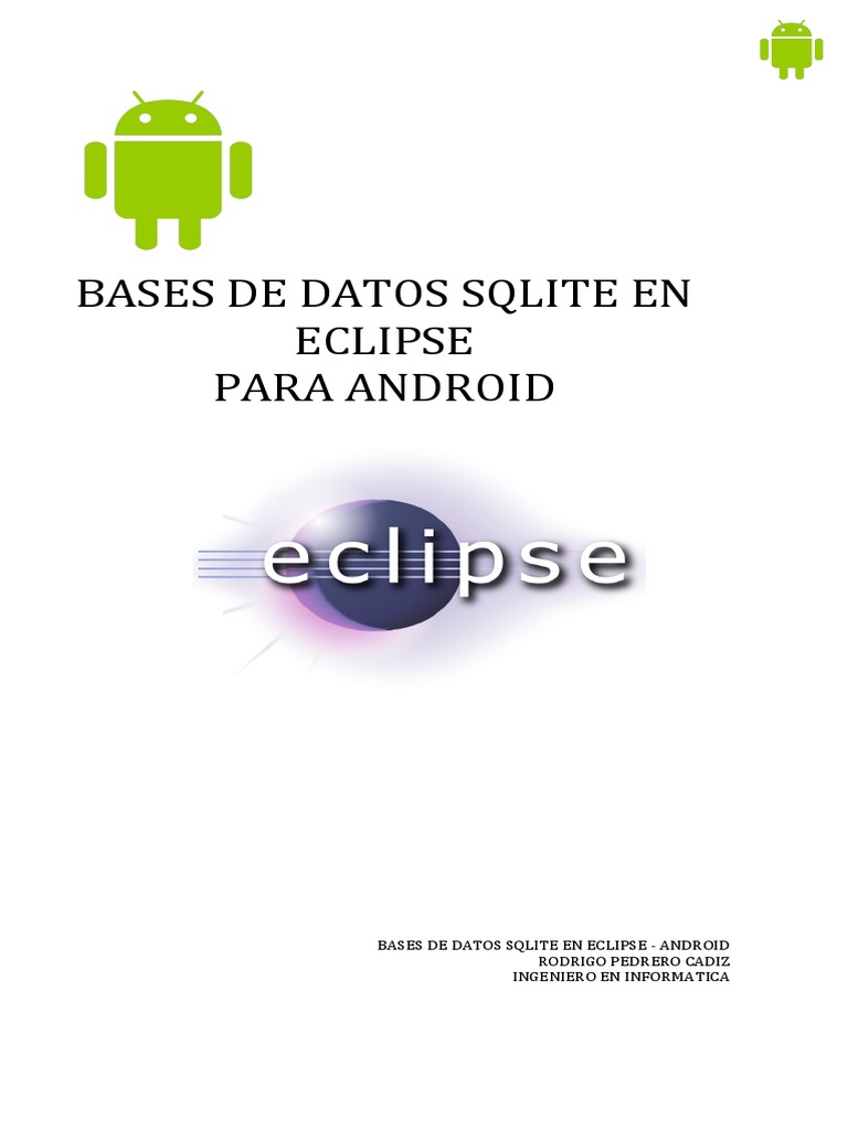 Bases de Datos Sqlite Con Android Eclipse | PDF | Informática | Programación de computadoras