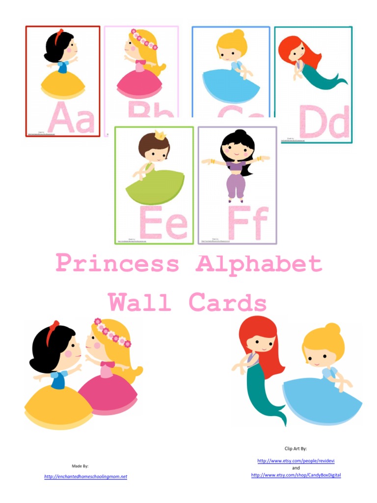 Princess Alphabet Wall Cards | PDF