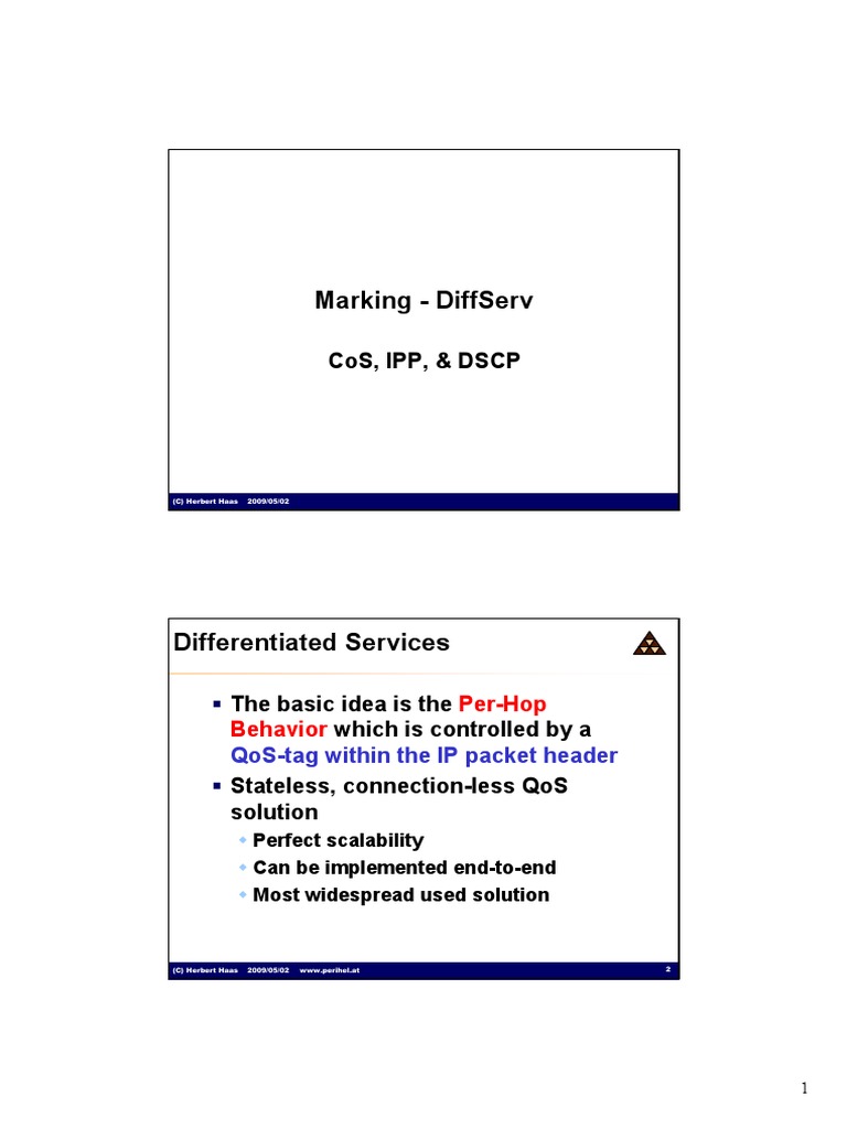 Differentiated Services An Introduction To Ip Packet Marking Using Dscp Cos And Modular Qos