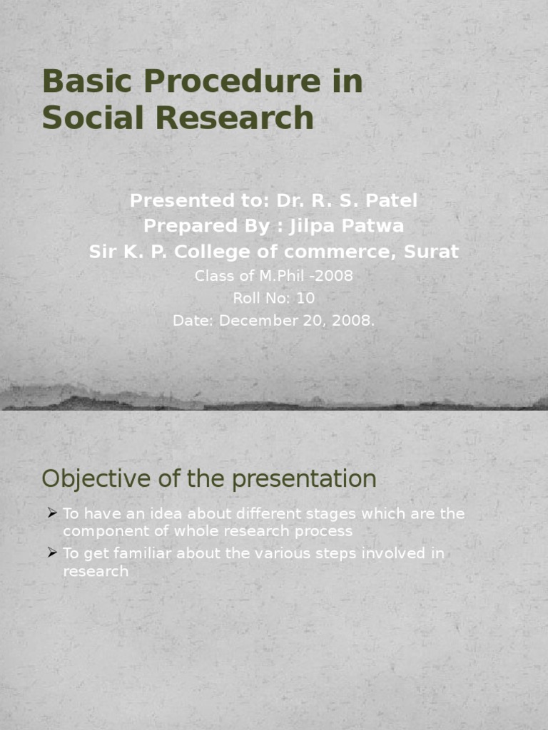 Basic Procedure in Social Research | PDF | Sampling (Statistics ...